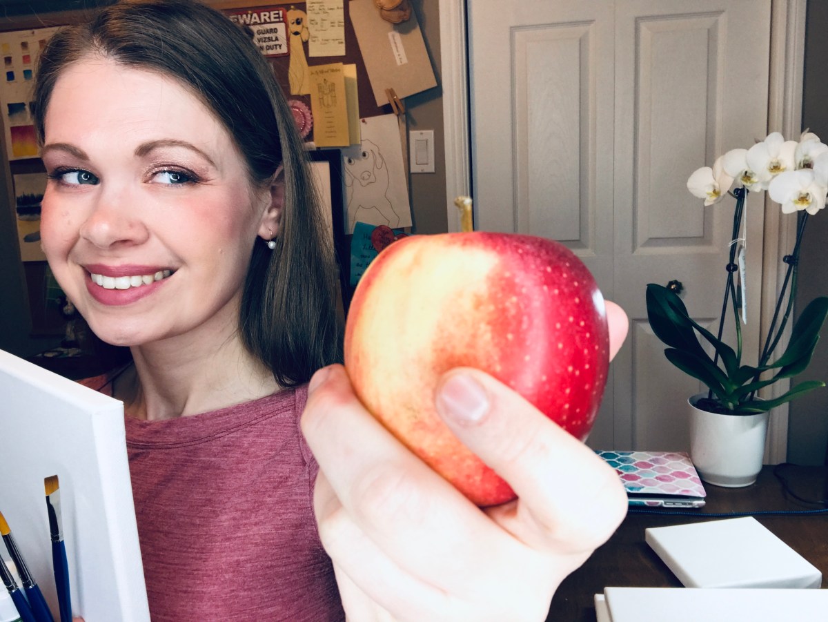 Paint-along still life apple. – Eva Christensen Art